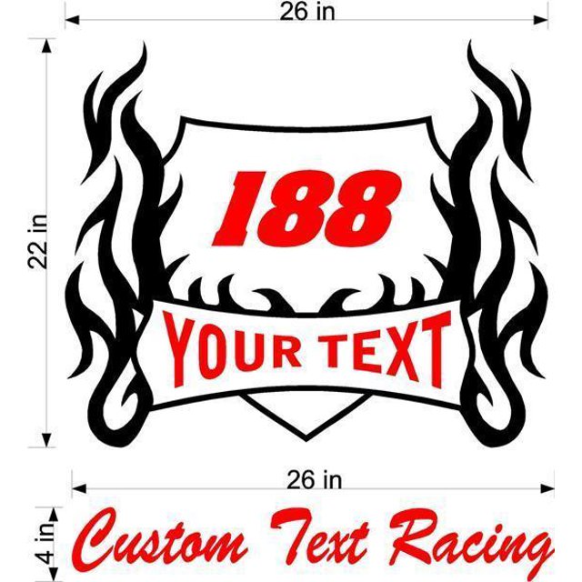 Your Team Racing Decal Name Trailer Vinyl Decal Custom Text Trailer ...