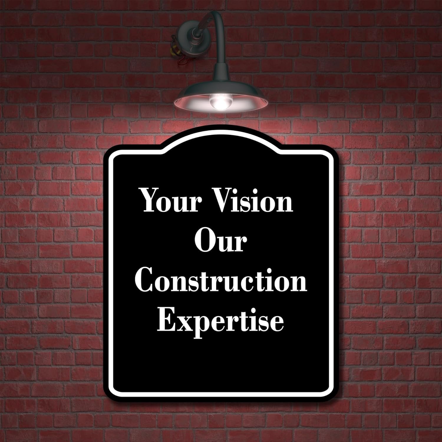 Your Vision Our Construction Expertise BLACK Aluminum Composite Sign 20 ...