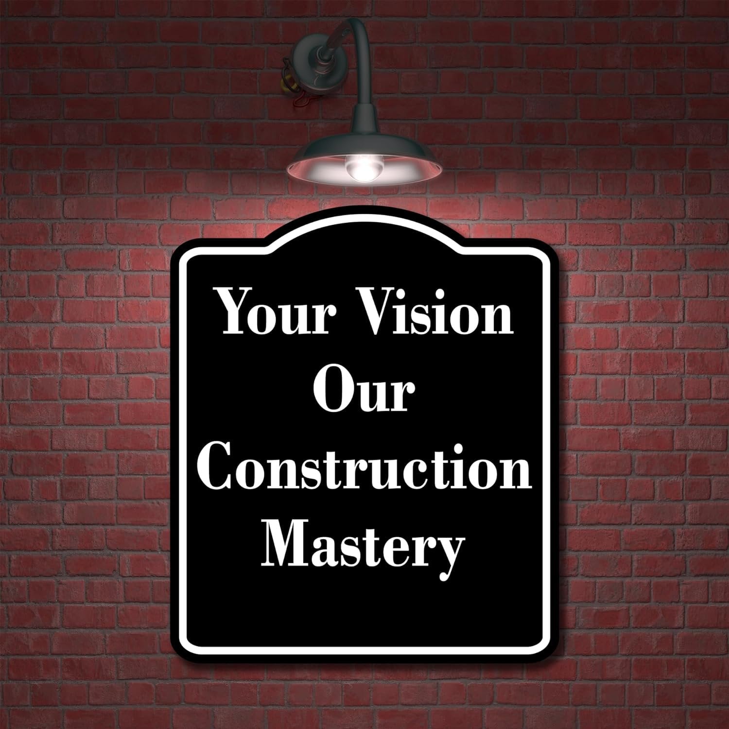 Your Vision Our Construction Mastery BLACK Aluminum Composite Sign 15 ...