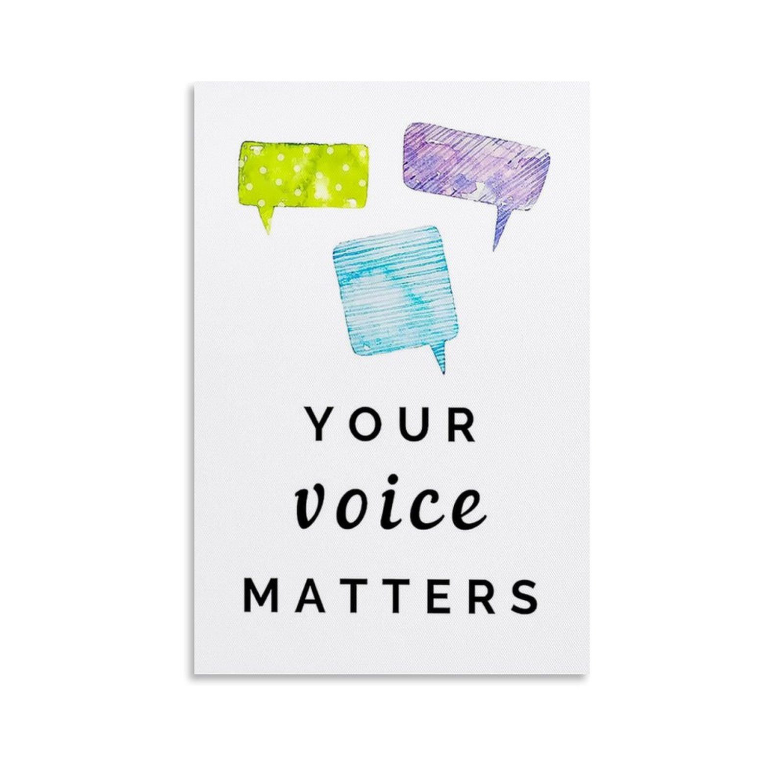Your Voice Matters Poster Wall Art Canvas Aesthetic Music And Movies ...