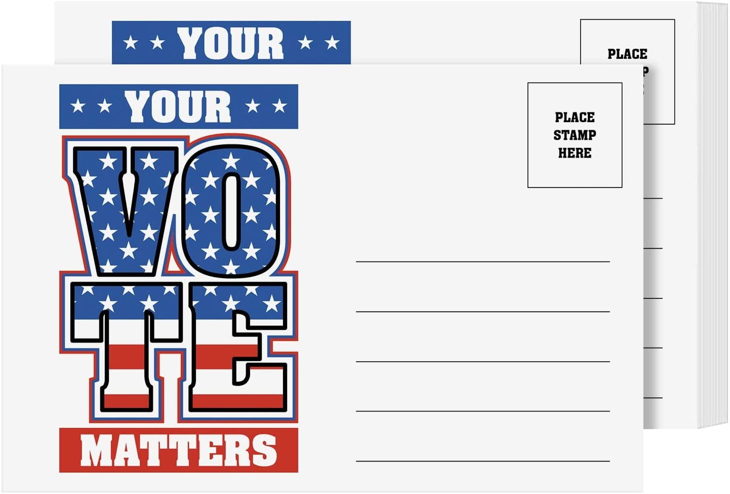 Your Vote Matters - Blank Patriotic Voting Post Cards for USA 2020 ...