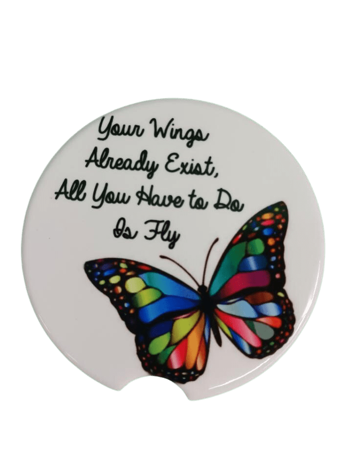 Your Wings Already Exist, All You Have to Do Is Fly Ceramic Car Coaster Set 2.56" (2 Pack ...