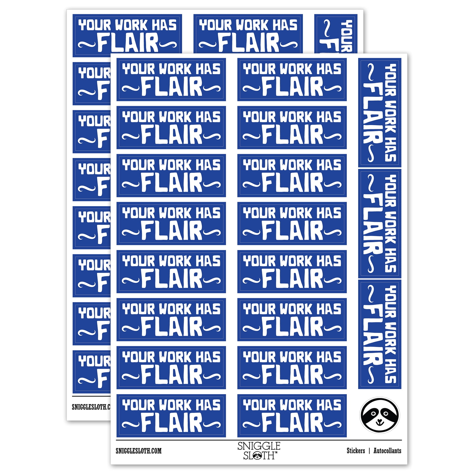Your Work Has Flair Teacher Student School Sticker Set - Dark Blue ...