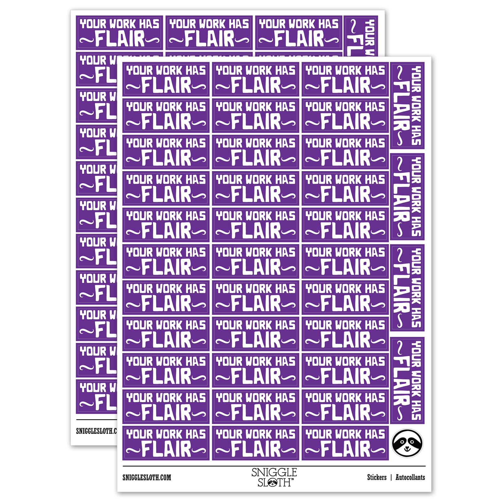 Your Work Has Flair Teacher Student School Sticker Set - Purple - Matte ...