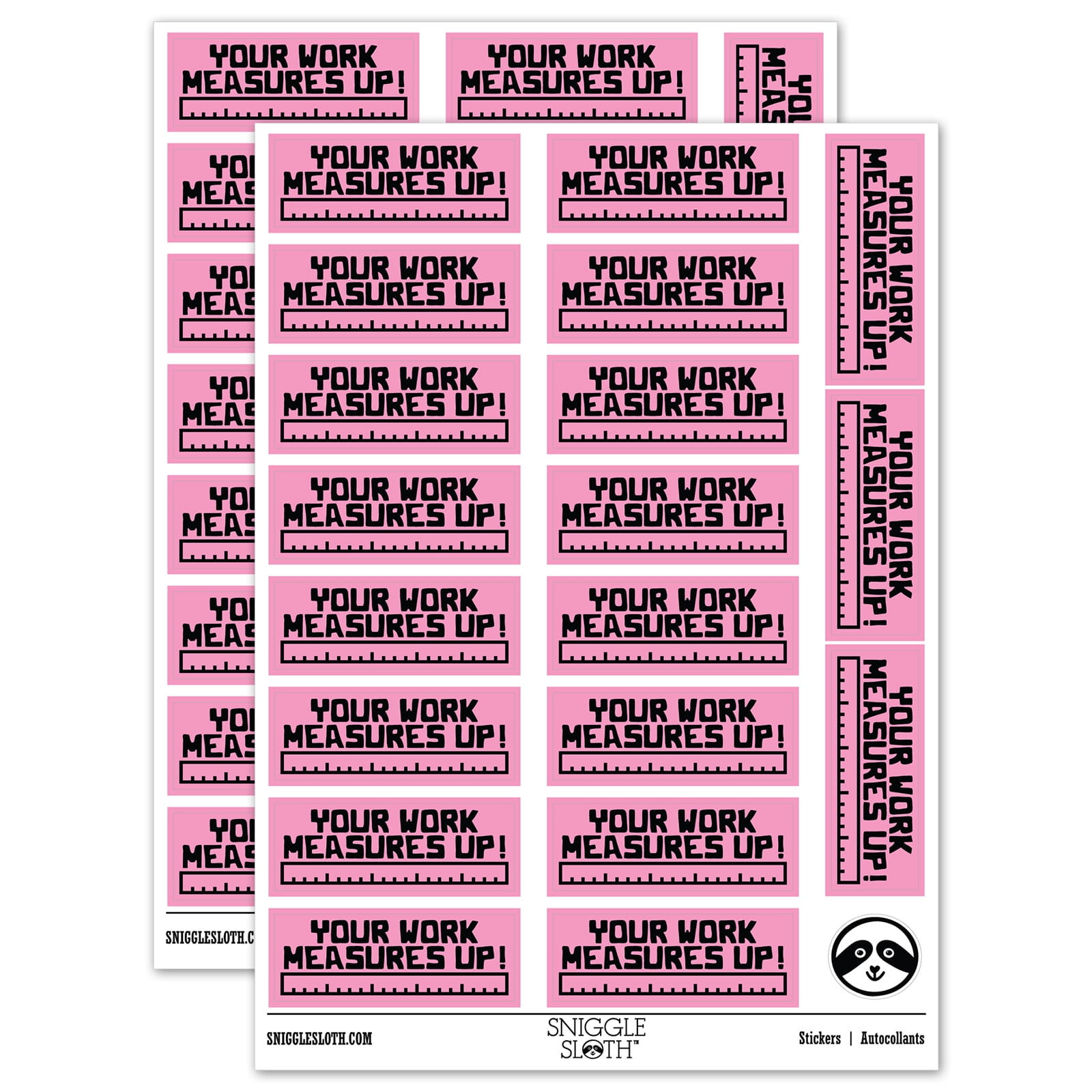 Your Work Measures Up Ruler Teacher Student School Sticker Set - Light ...