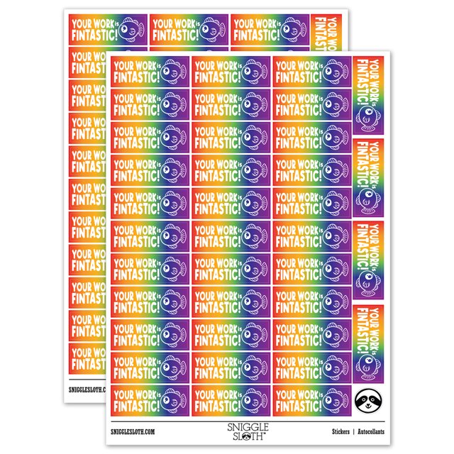 Your Work is Fintastic Fantastic Teacher Student School Sticker Set ...