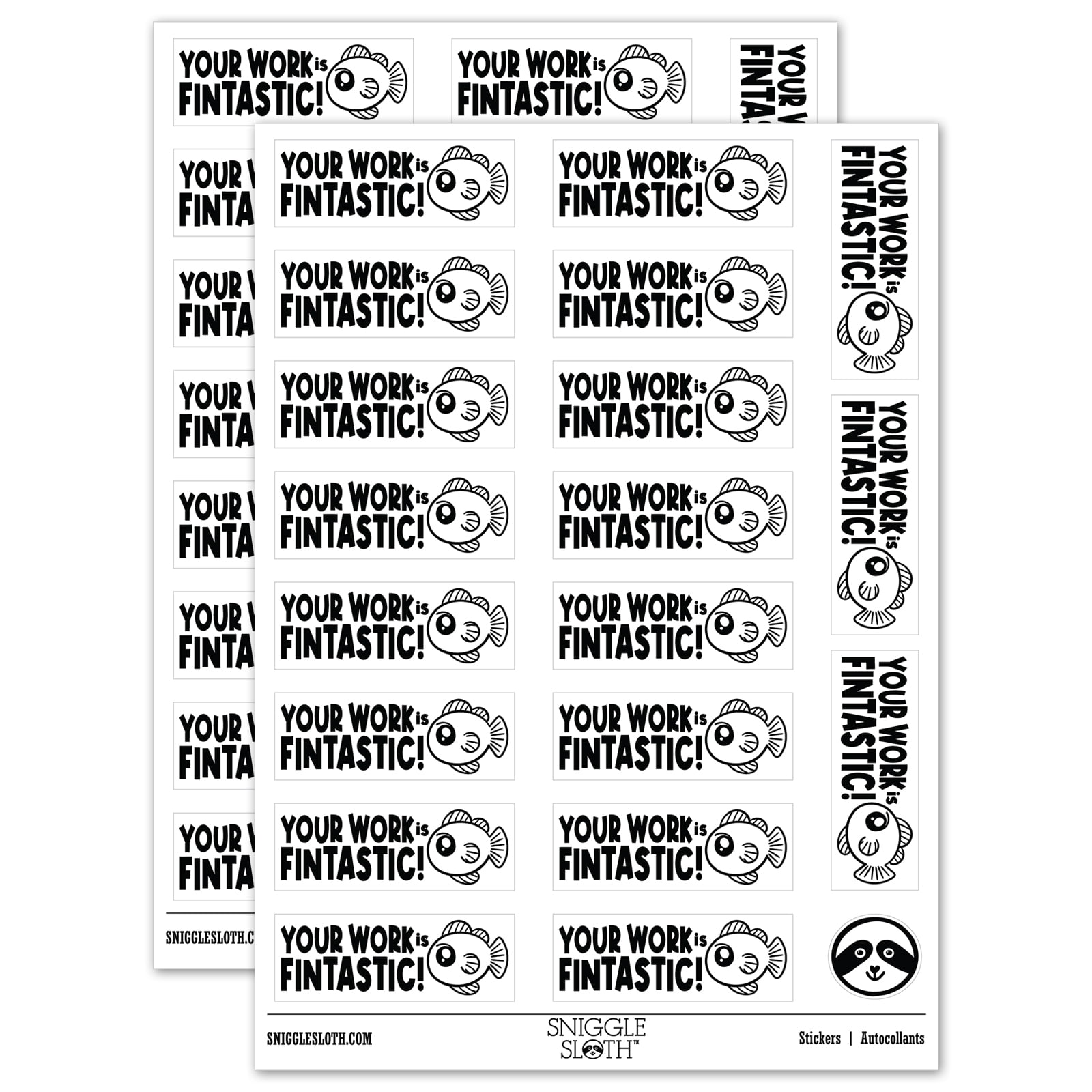 Your Work is Fintastic Fantastic Teacher Student School Sticker Set ...