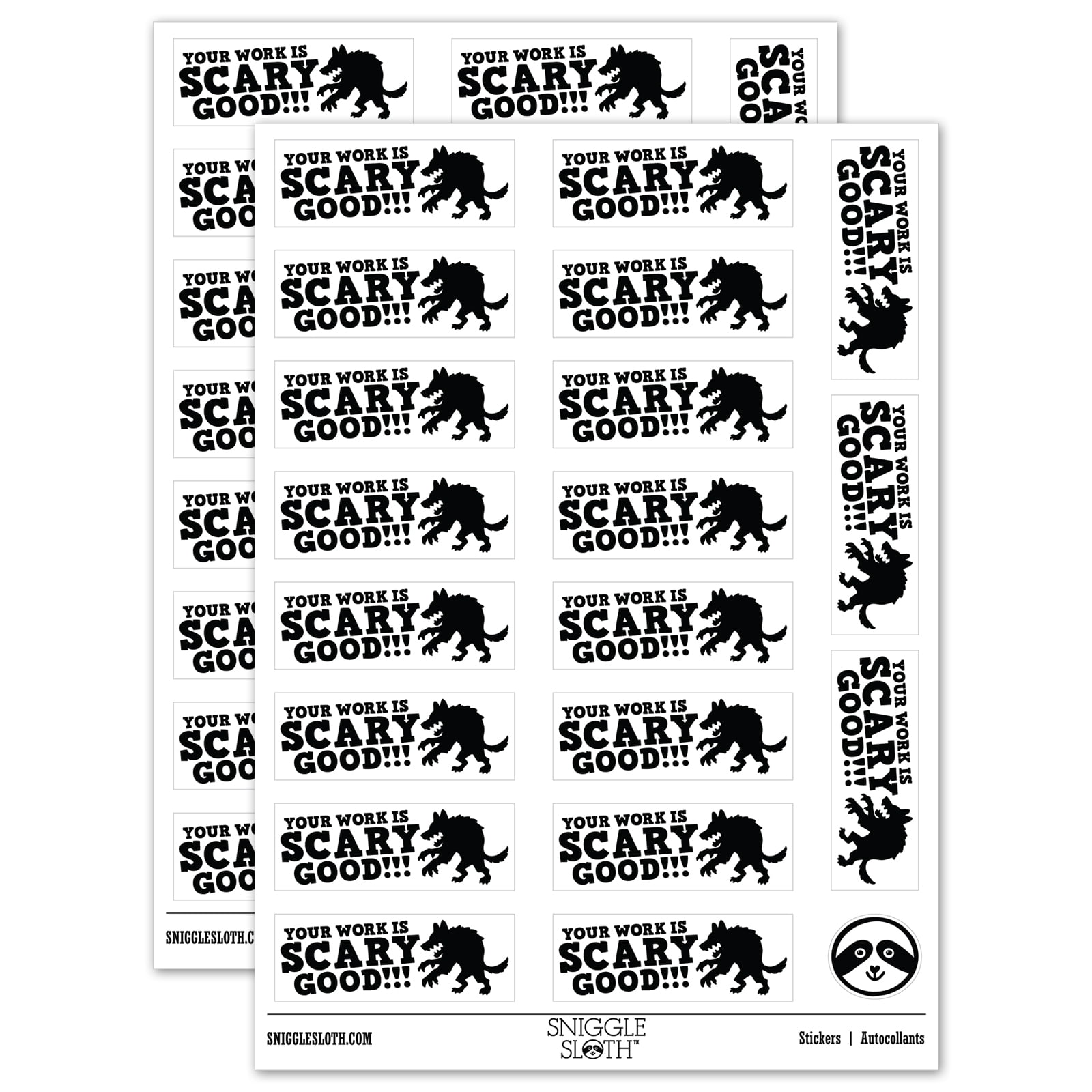 Your Work is Scary Good Monster Teacher Student School Sticker Set ...