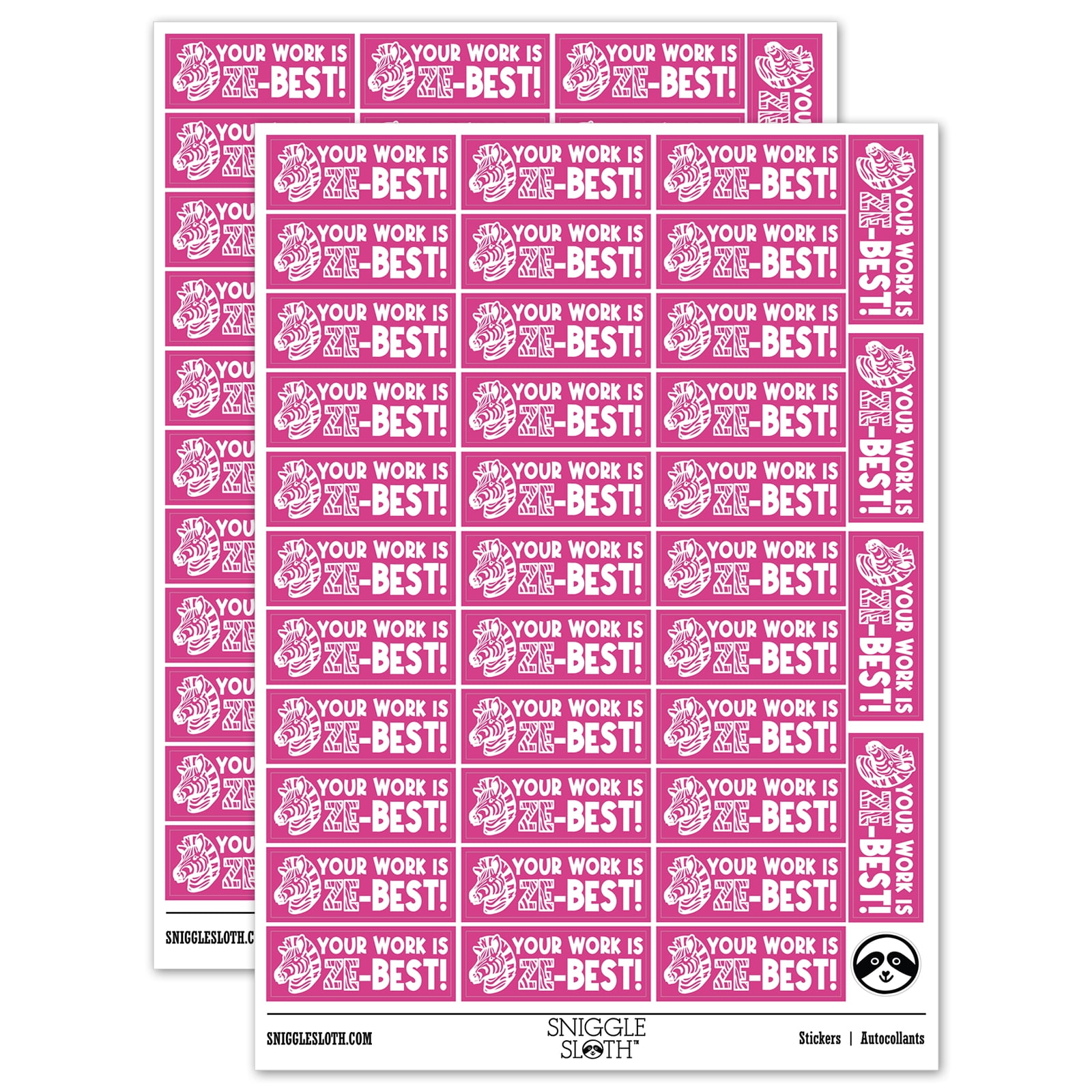 Your Work is Ze-Best Zebra Teacher Student School Sticker Set - Hot ...