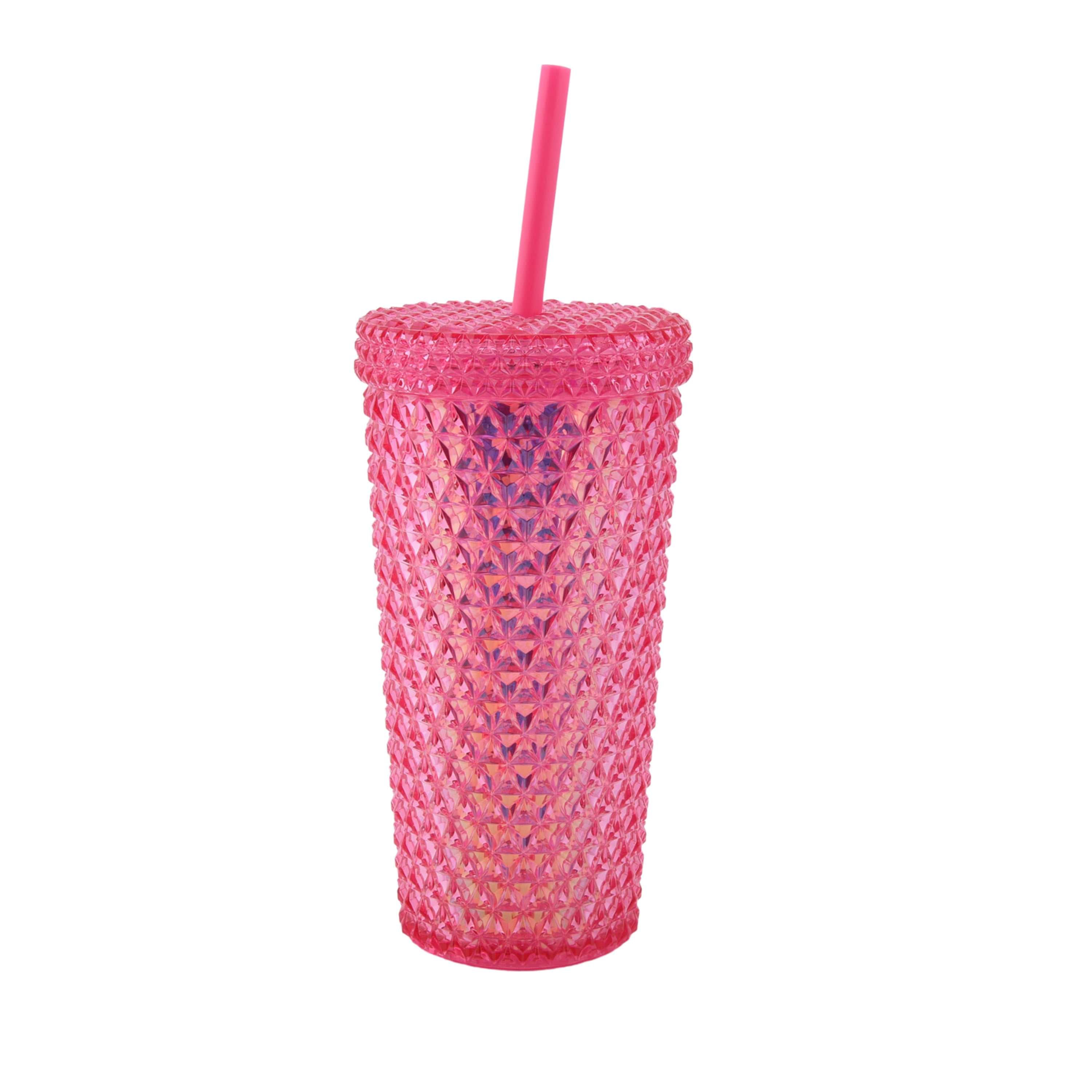 Your Zone 16-Ounce Capacity Acrylic Iridescent Textured Tumbler with ...