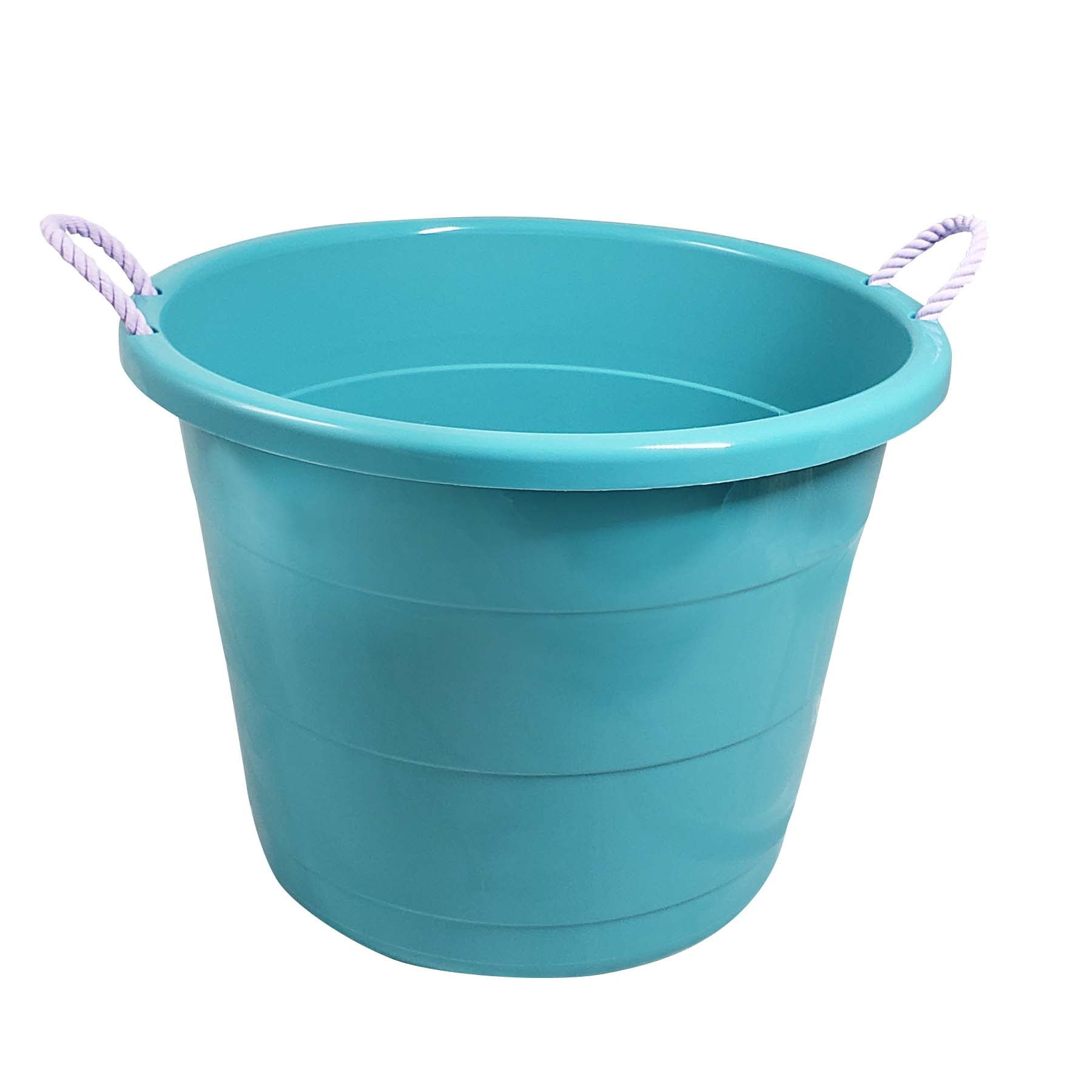 Your Zone 17 Gallon Plastic Storage Tubs with Rope Handles, Turquoise ...