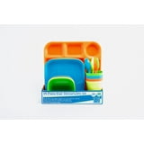 Your Zone 24 Piece Dinnerware Set for Kids with 4 each Trays, Bowls ...