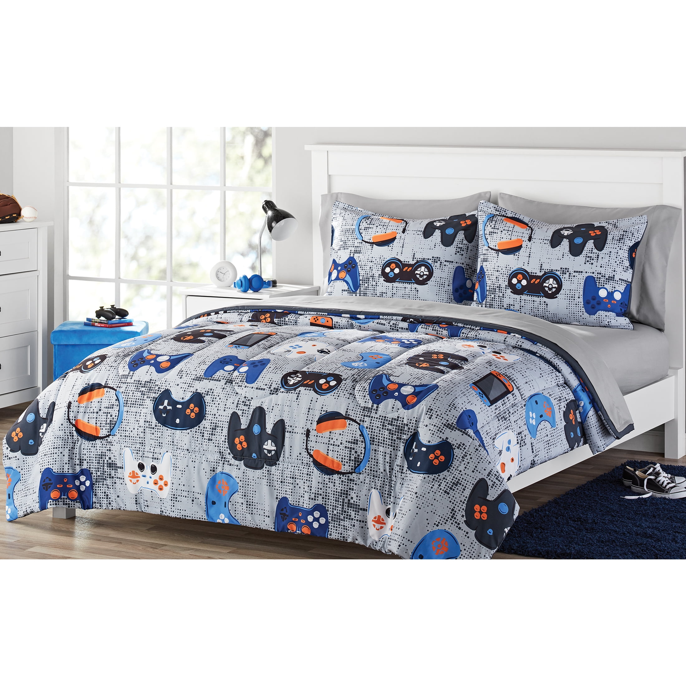 Your Zone 7-Piece Kids Video Game Themed Bed in a Bag, Full - Walmart.com