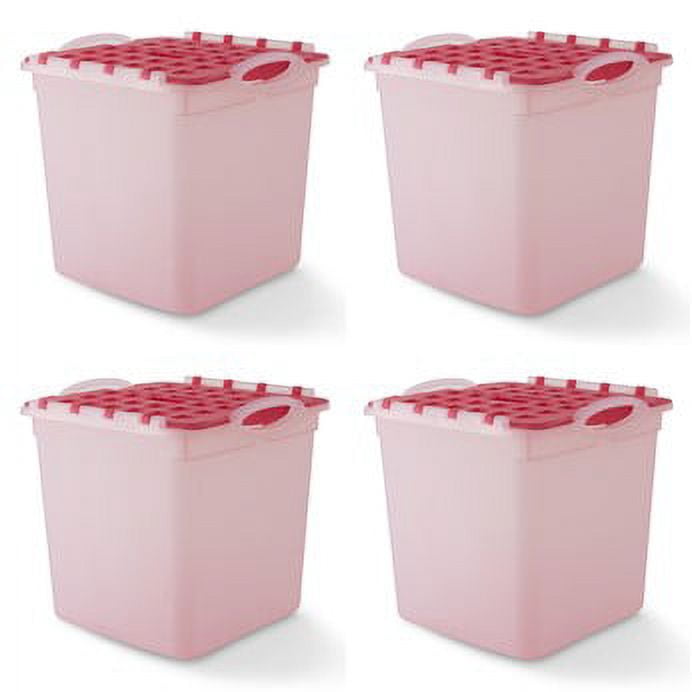 Brandclub - Your Zone Child and Teen Plastic Pink Stacking Storage Bin ...