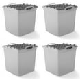 Your Zone Child and Teen Plastic Stacking Gray Storage Bin with Hinged ...
