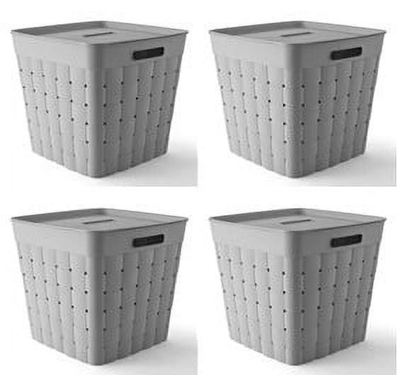 Your Zone Child & Teen Wide Weave Gray Storage Bin - 15 x 15 x 13.5 ...