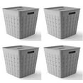 Your Zone Child and Teen Plastic Wide Weave Gray Stacking Storage Bin ...