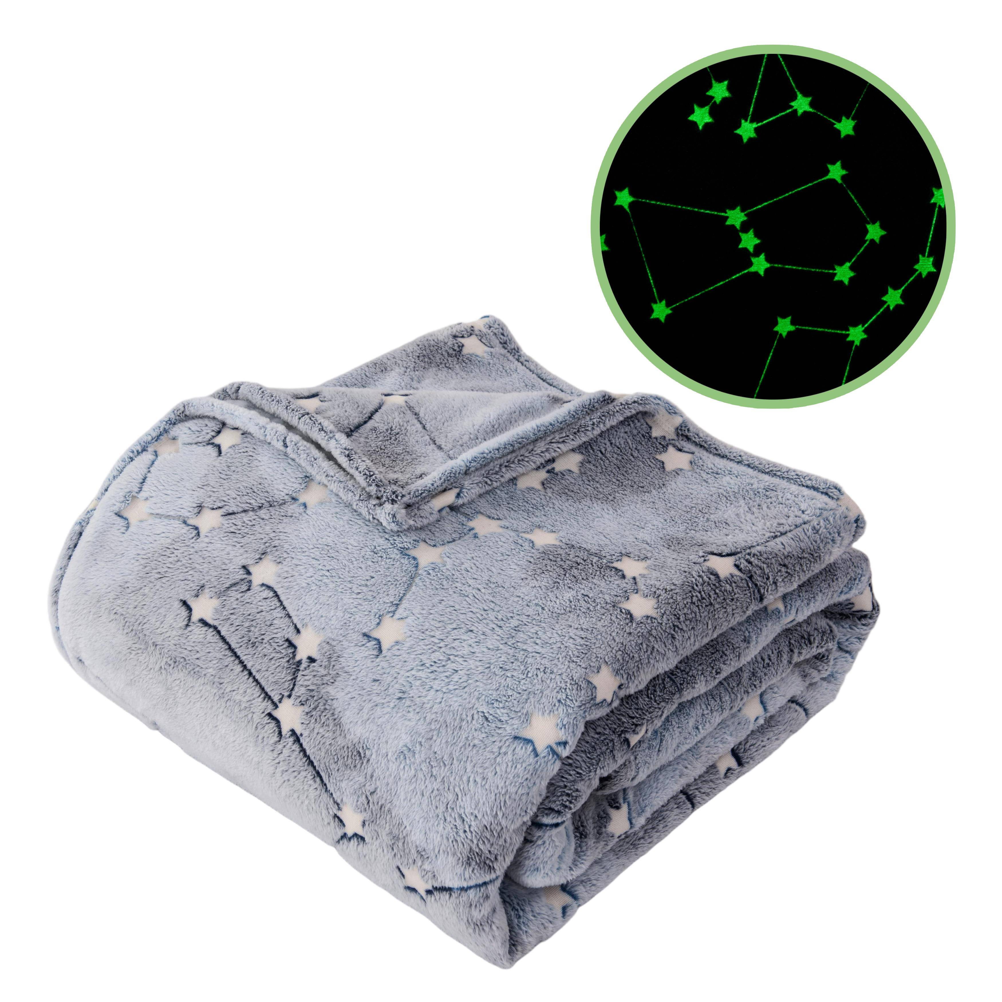Your Zone Constellation Polyester Velvet Plush Glow In The Dark Throw ...