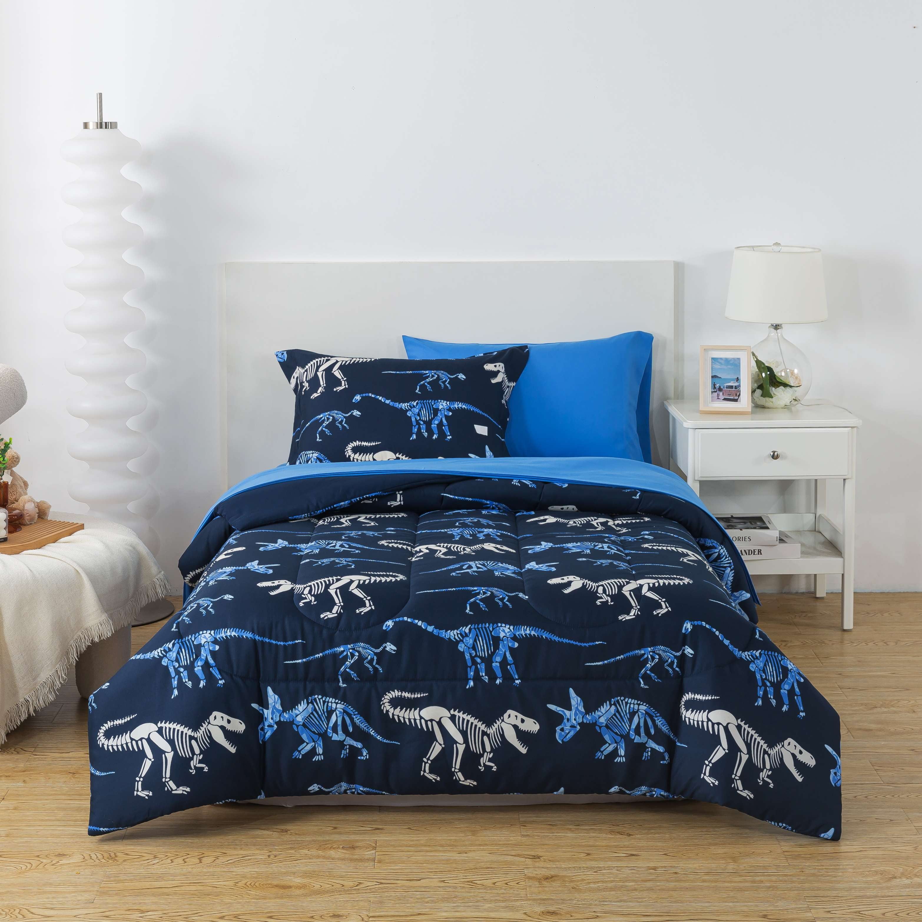 Your Zone Glow-in-the-Dark Dinosaur Twin 5-Piece Bedding Set for Kids ...