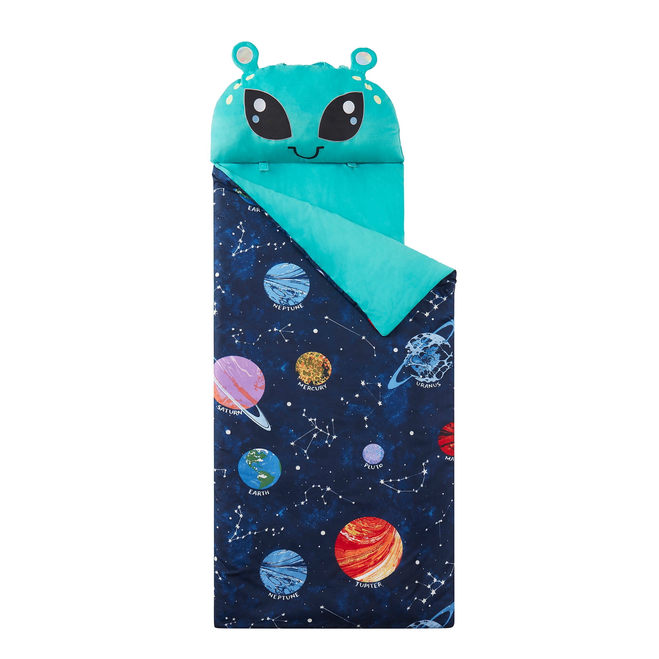 Your Zone Green Alien Glow in the Dark Kids Nap Mat, 24" x 70 ...