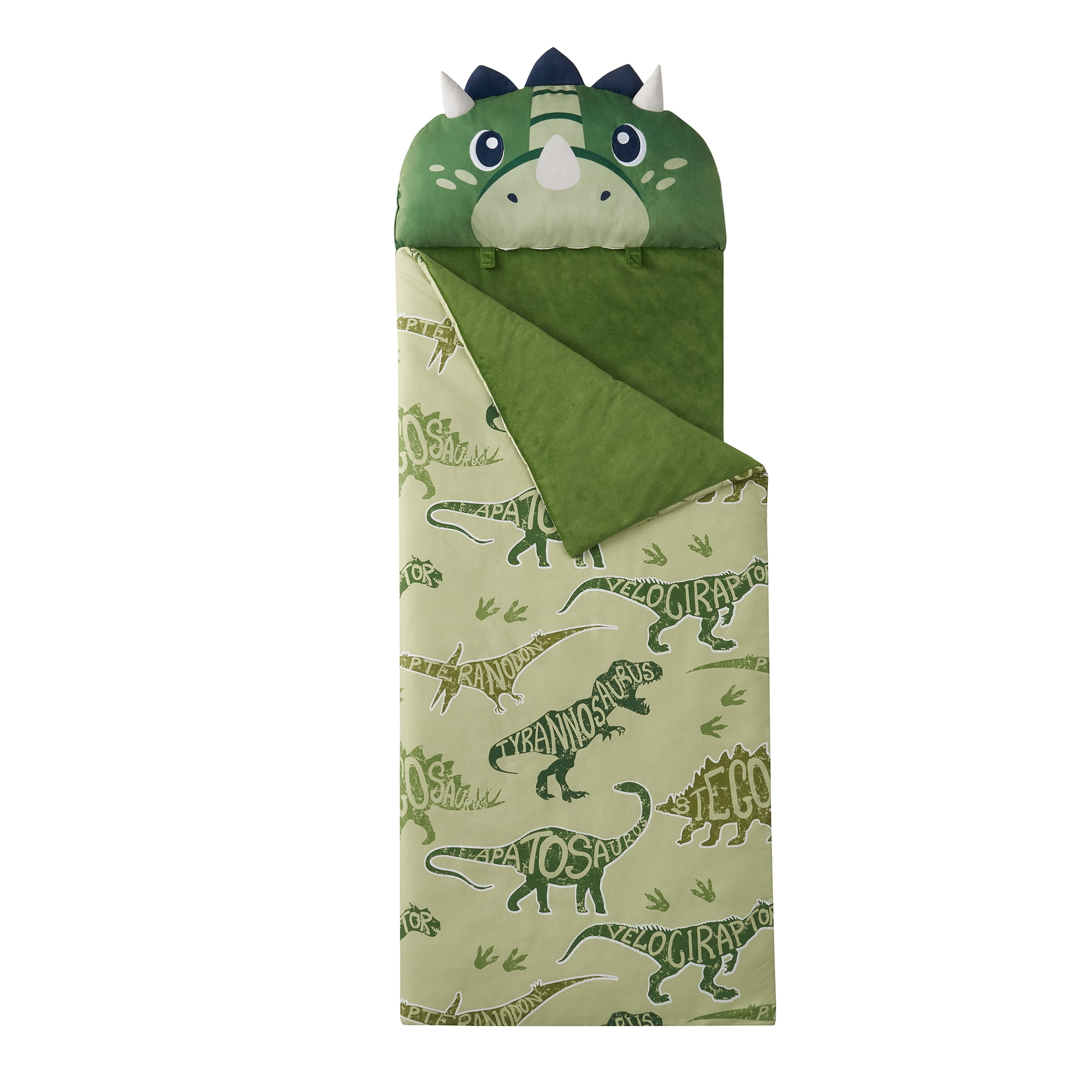 Your Zone Green Dinosaur Glow in the Dark Kids Nap Mat, 24" x 70 ...