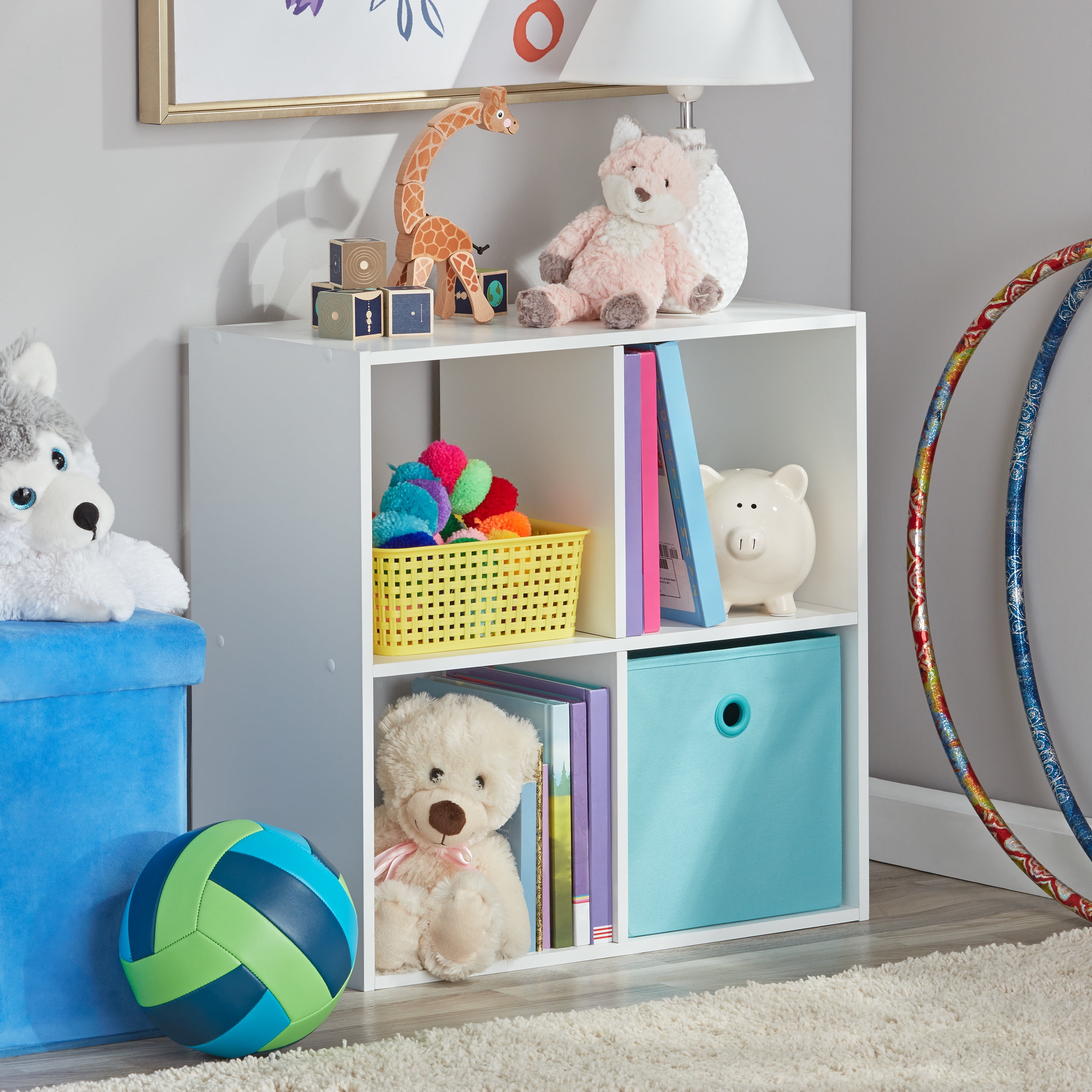 Your Zone Kids 4-Cube Storage Organizer, White - Walmart.com