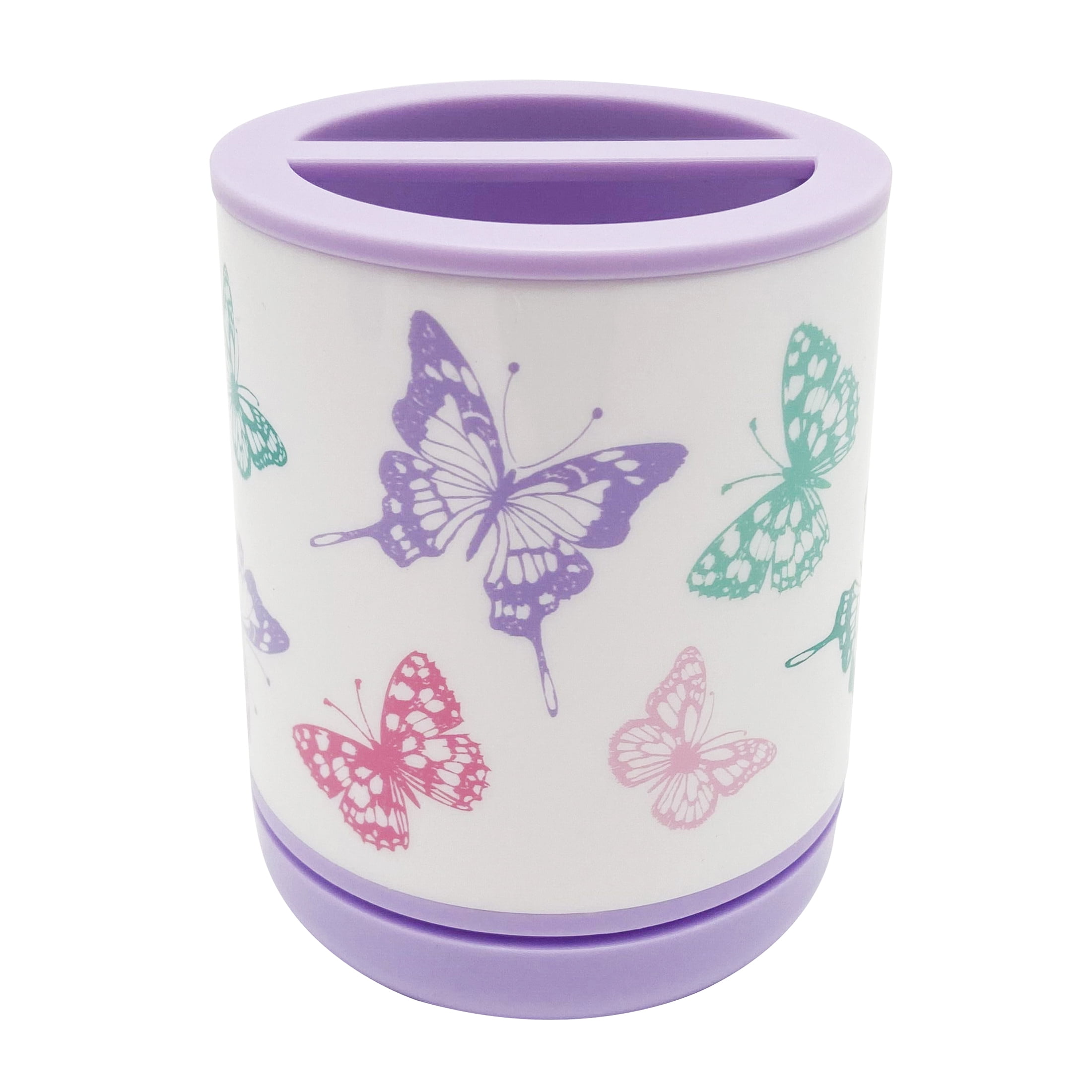 Your Zone Kids Butterfly Toothbrush Holder with Non-Slip Bottom ...