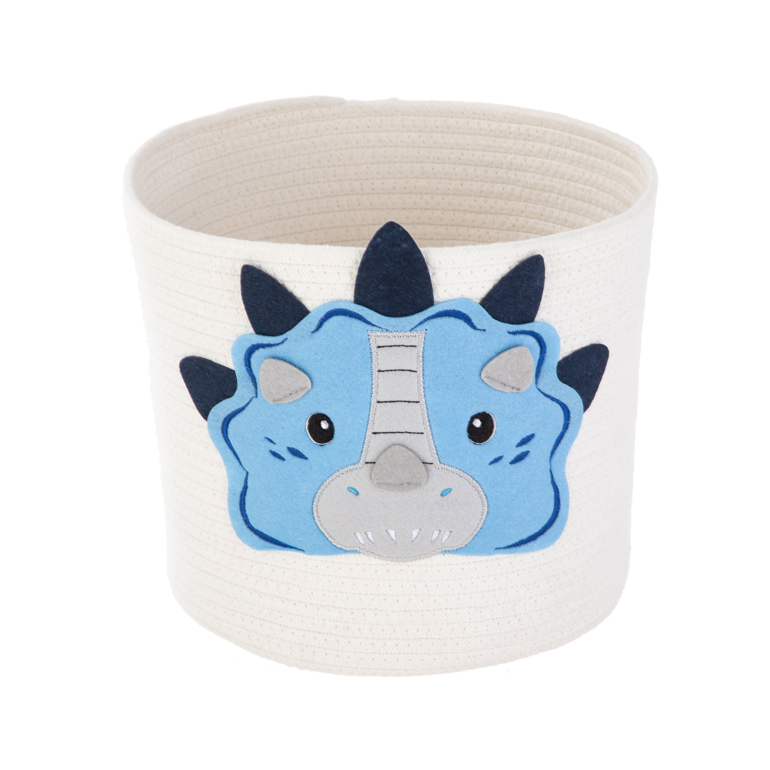 Your Zone Kids Dino Cotton Rope Round Storage Bin, 12 in x 12 in x 10 ...