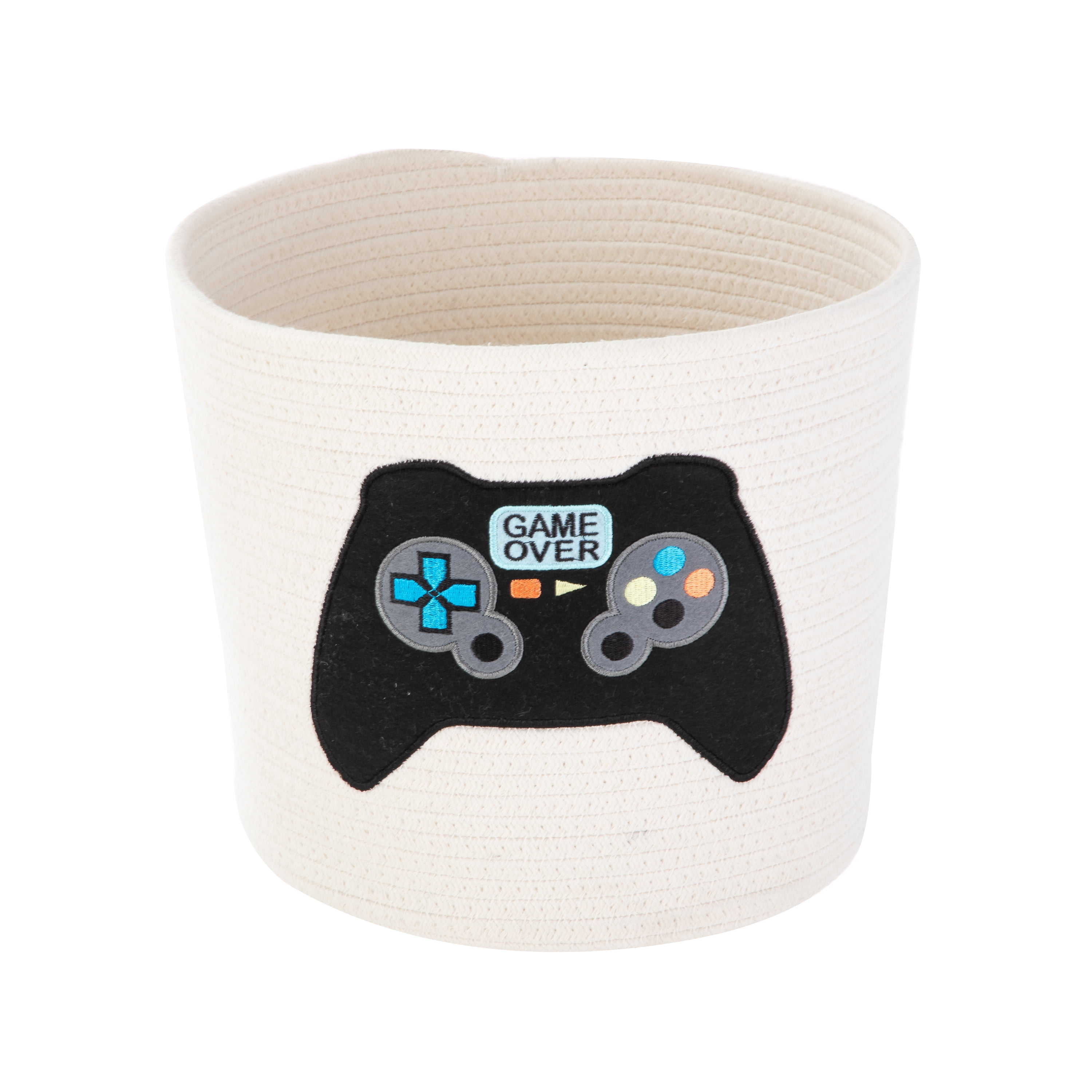 Your Zone Kids Gamer Cotton Rope Storage Basket, 12 in x 12 in x 10 in ...
