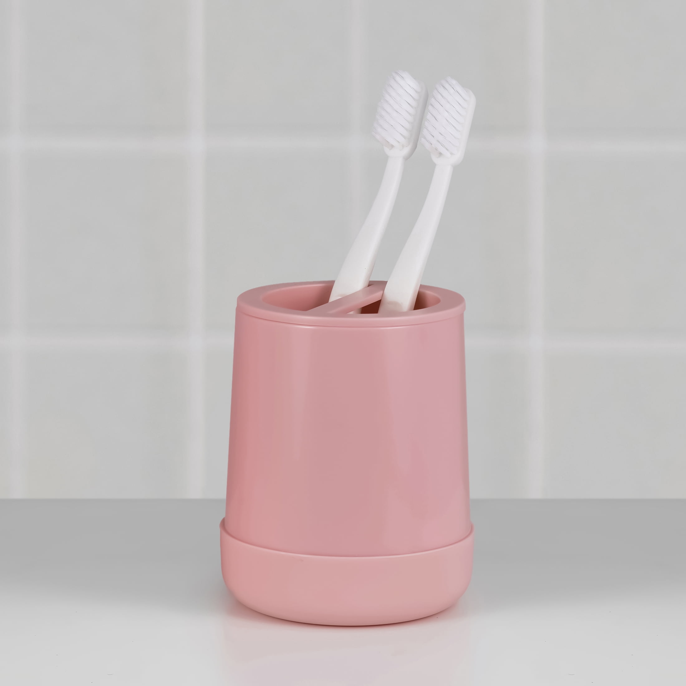 Your Zone Kids Plastic Pink Toothbrush Holder with Nonslip Bottom ...