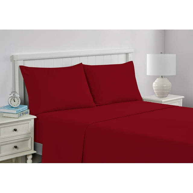 Your Zone Kids Soft Microfiber Sheet Set, Red, Full, 4 Pieces, Easy ...