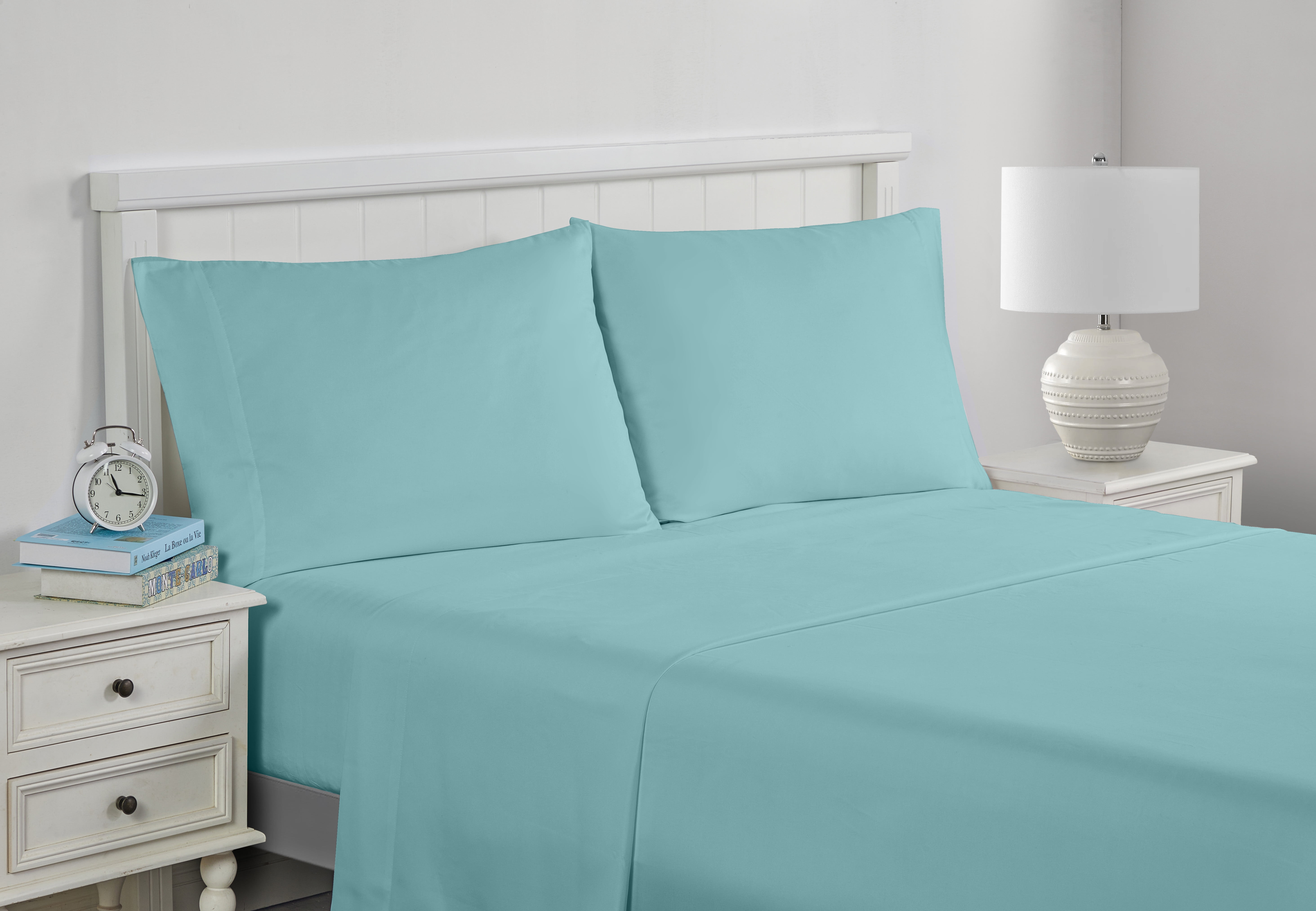 Your Zone Kids Soft Microfiber Sheet Set, Teal, Full, 4 Pieces, Easy ...