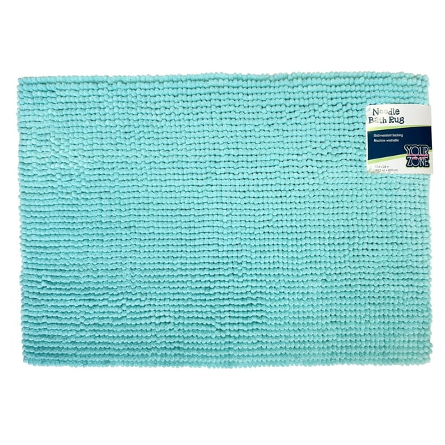 Your Zone Kids Teal Memory Foam Noodle Single Bath Rug with Nonslip ...