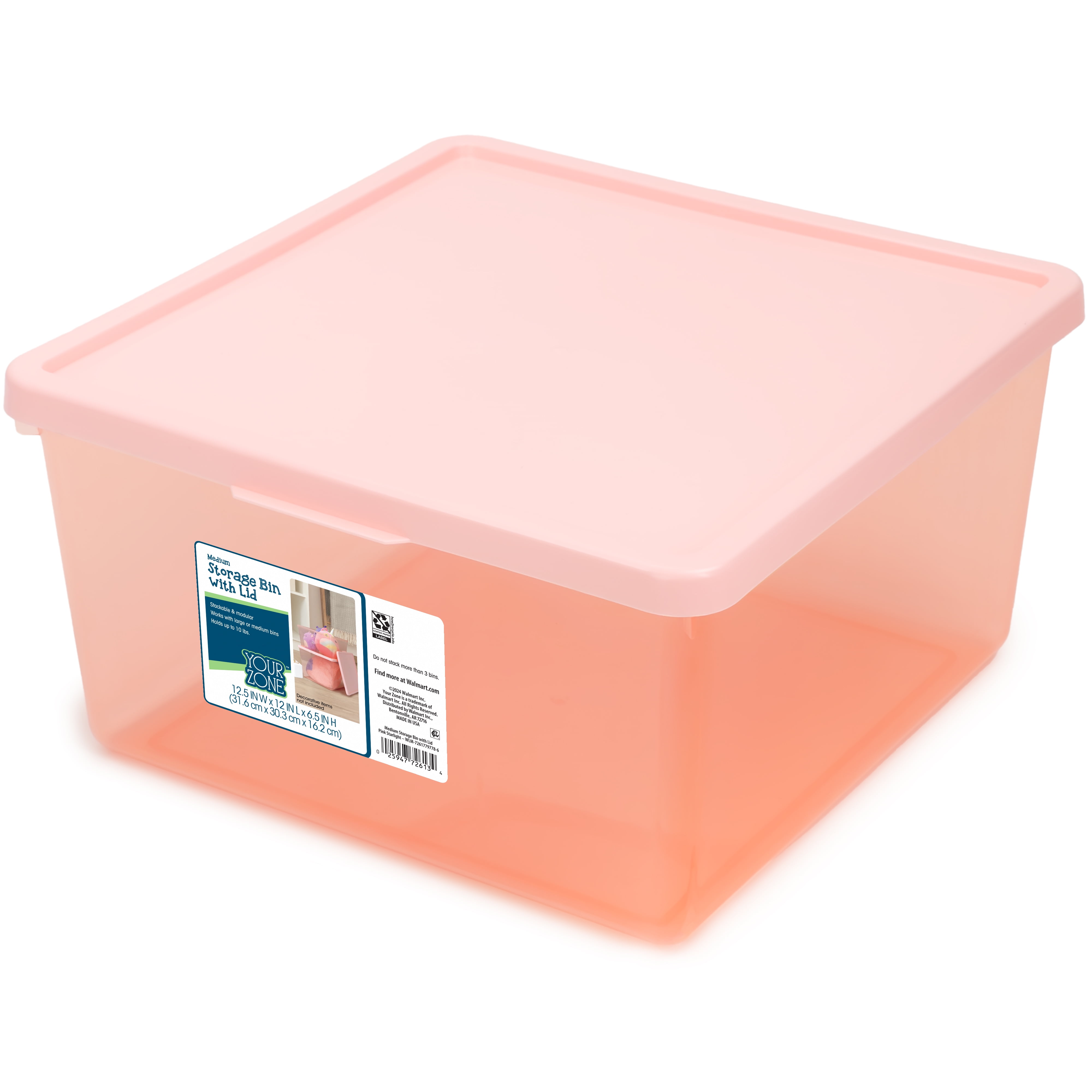 Tinted Clear Plastic Stacking Storage Bin with Lid - Walmart.com