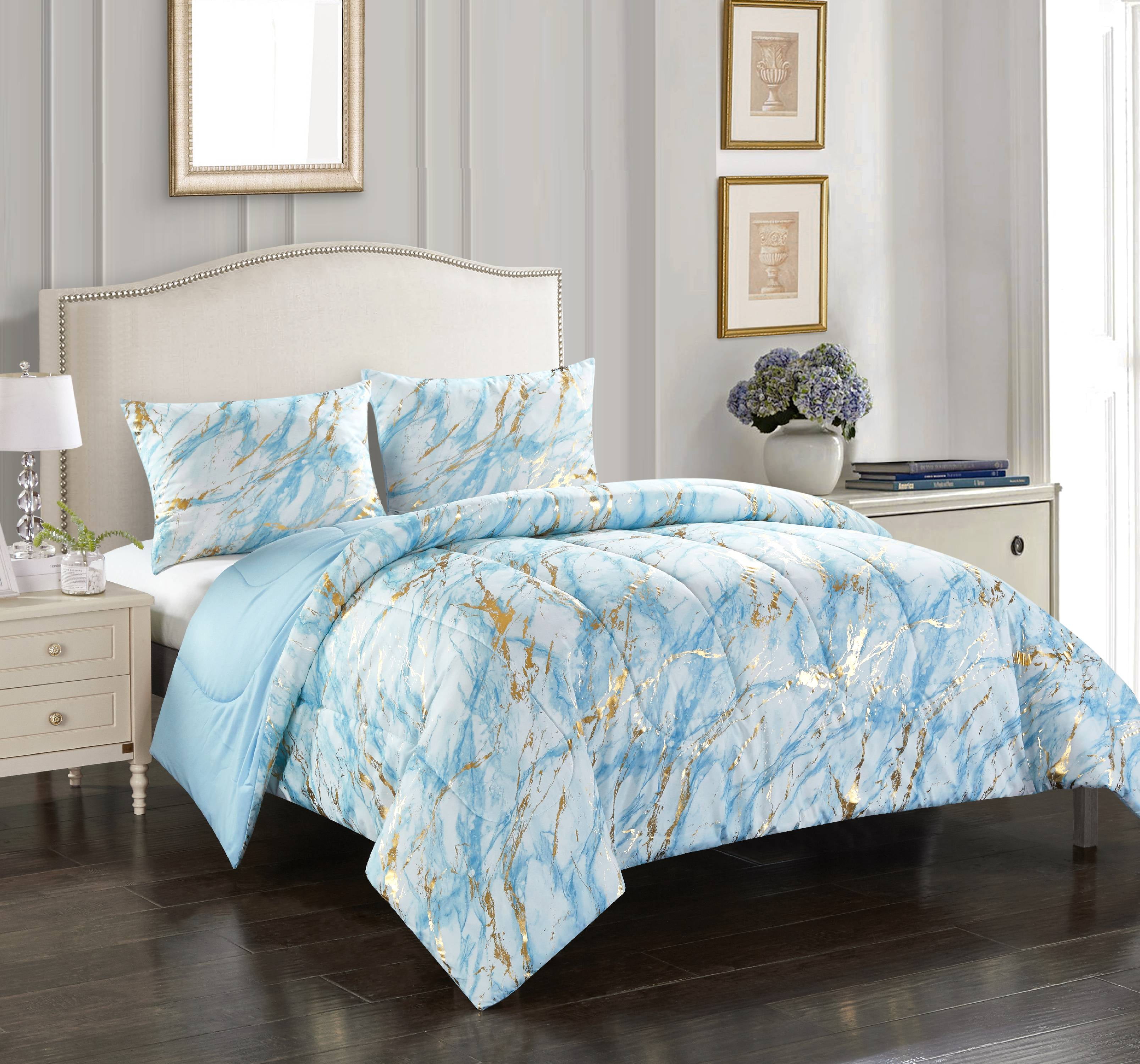 Your Zone Metallic Marble Comforter Set - Walmart.com