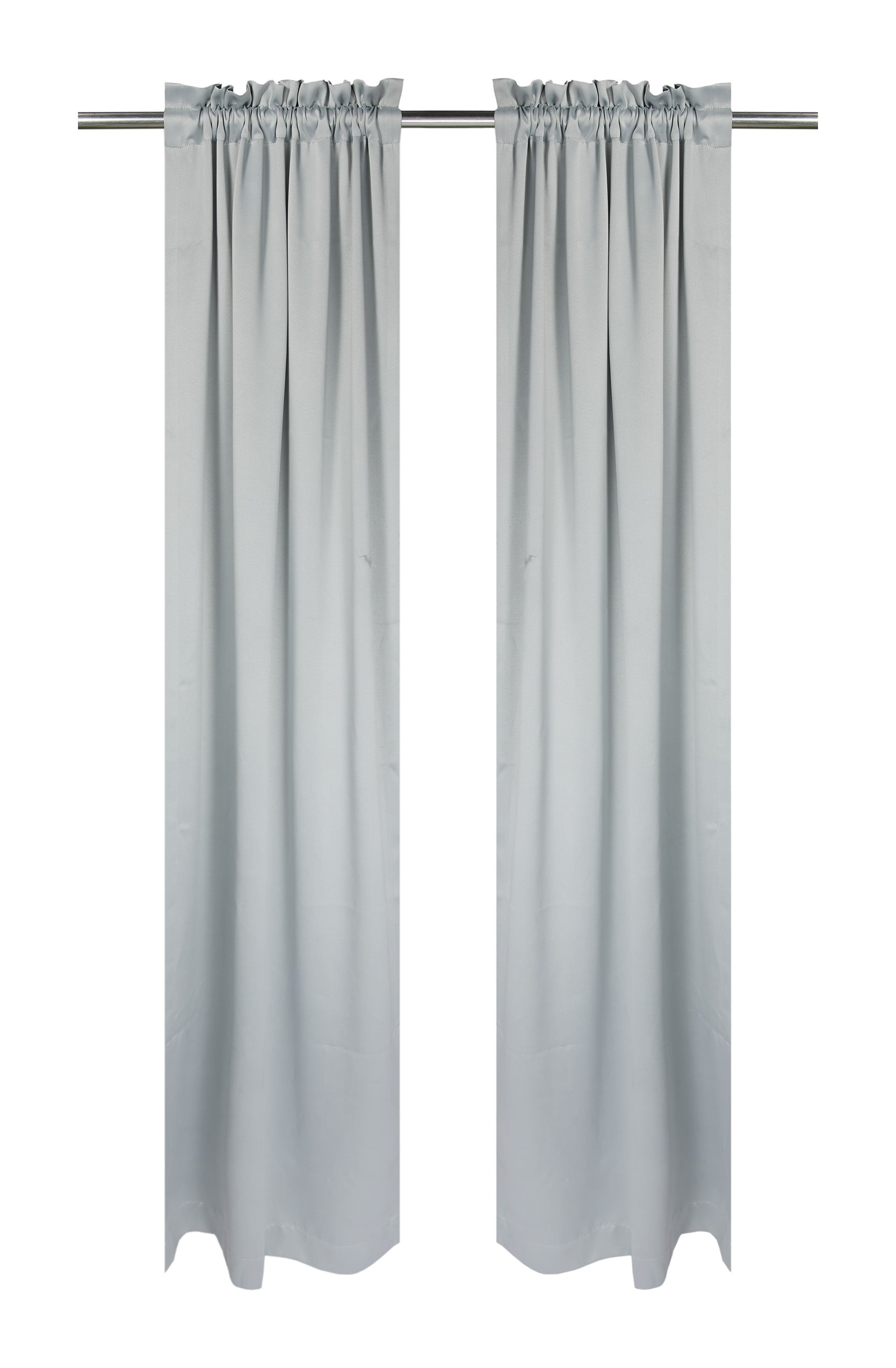 Your Zone Solid Blackout Curtain Panel Pair, Set of 2, Soft Silver, 30 ...