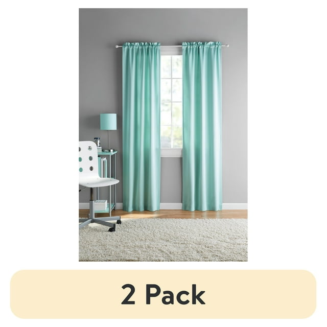 (2 pack) Your Zone Solid Blackout Rod Pocket Curtain Panel Pair, Set of ...