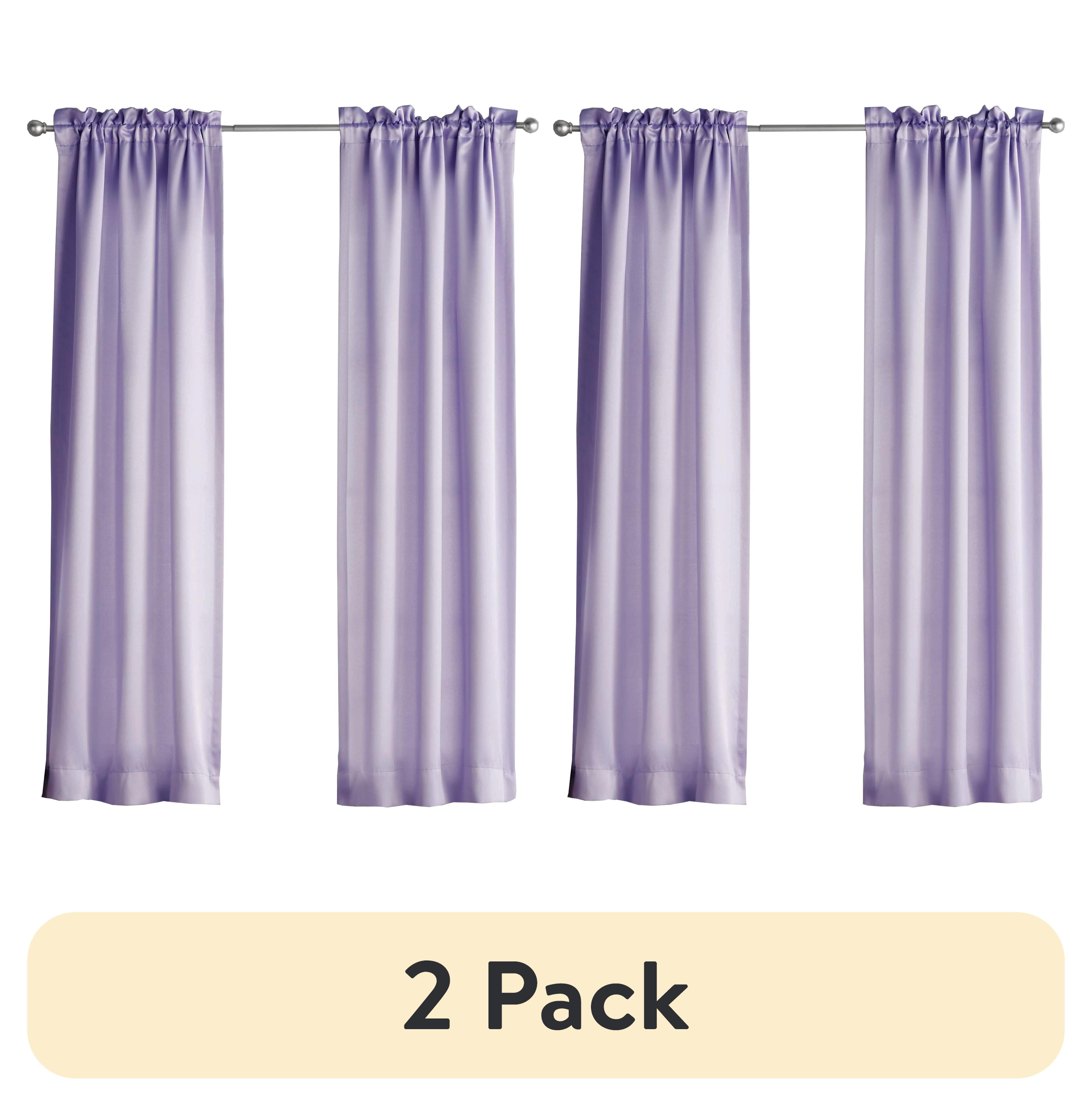 (2 pack) Your Zone Solid Blackout Rod Pocket Curtain Panel Pair, Set of ...