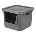 Your Zone Square Stacking Bin Plastic, Gray Flannel - Walmart.com
