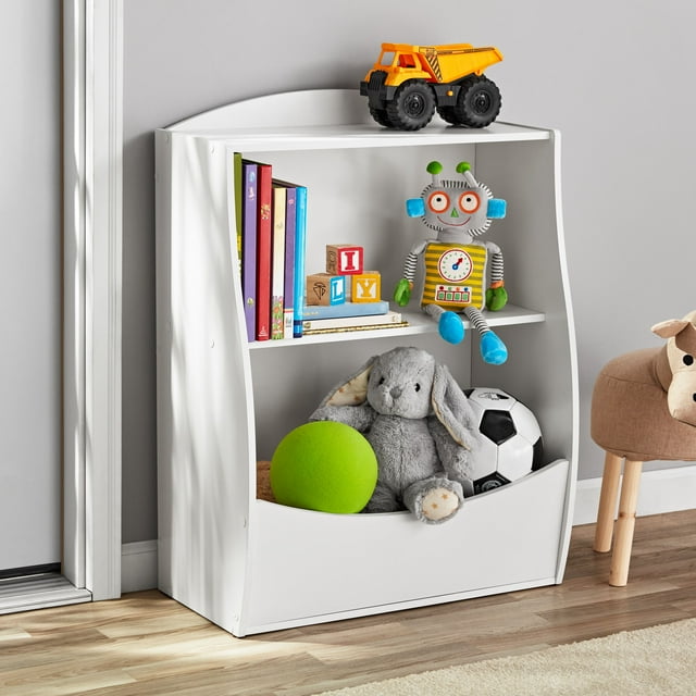 Your Zone Storage Bookcase with Toy Bin, White - Walmart.com