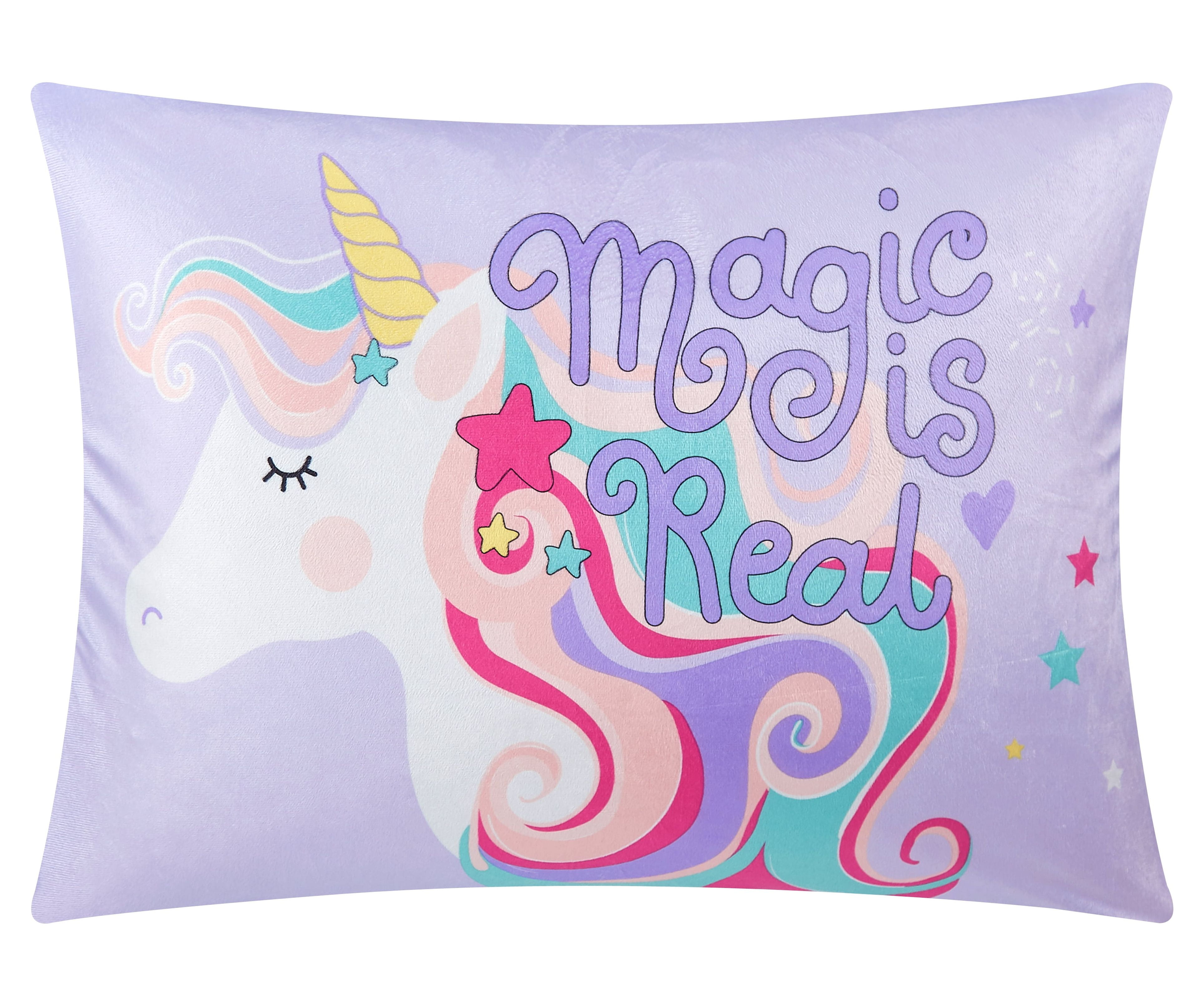 Your Zone Unicorn Purple Soft Mink Bed Pillow, 20" x 26" - Walmart.com