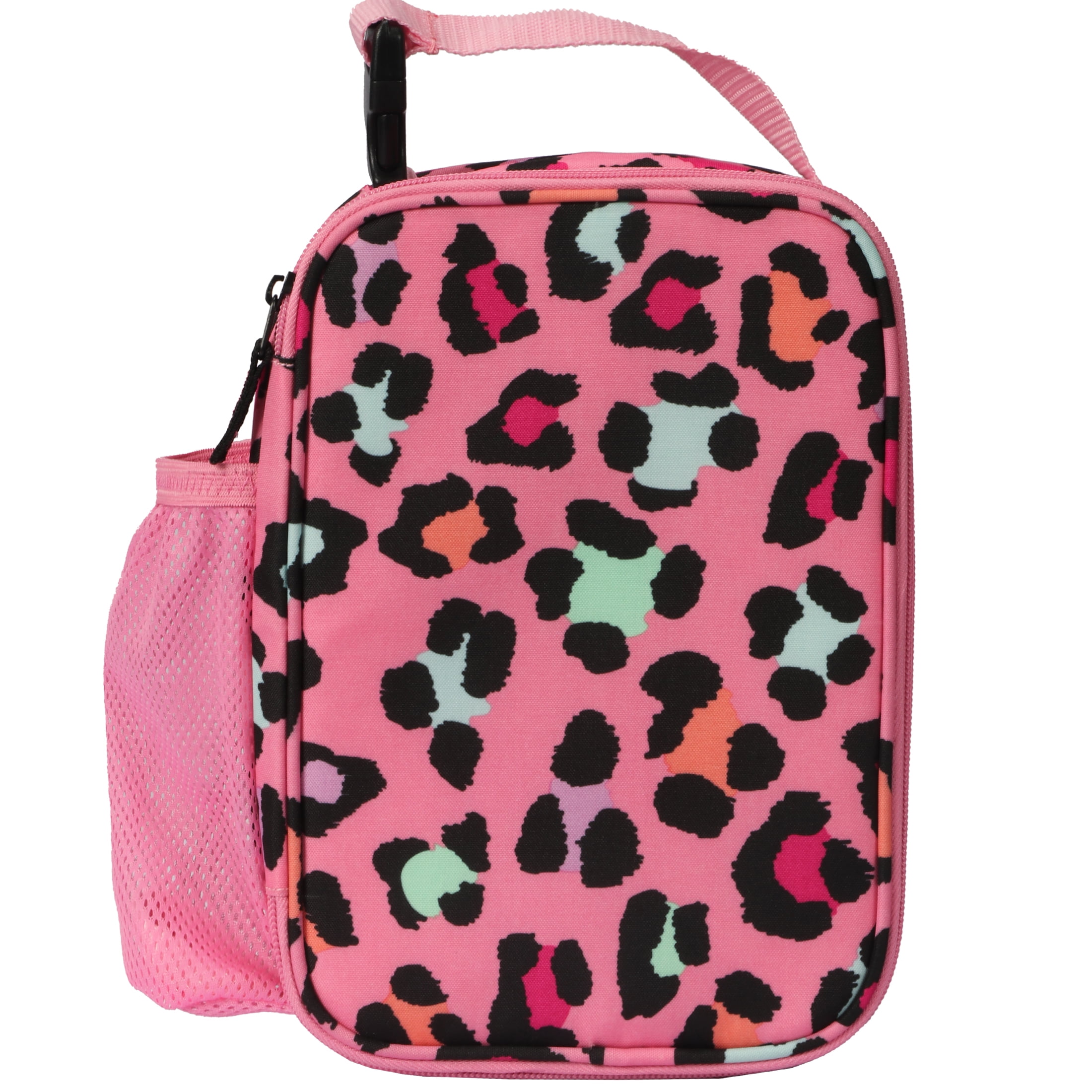 Your Zone Pink Leopard Print Reusable Insulated Lunch Bag with Handle ...