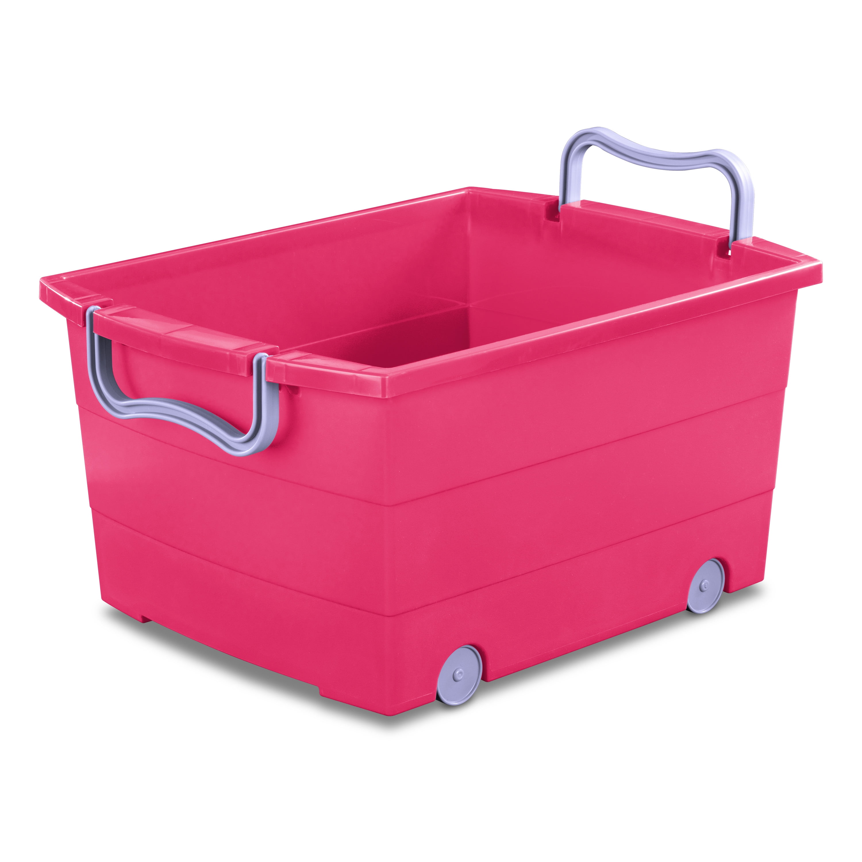 Your Zone Wheeled Stacking Bin Fuchsia Burst - Walmart.com