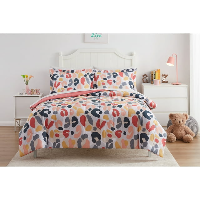 Your Zone Yellow Cheetah Bed-in-a-Bag Coordinating Bedding Set, Twin ...