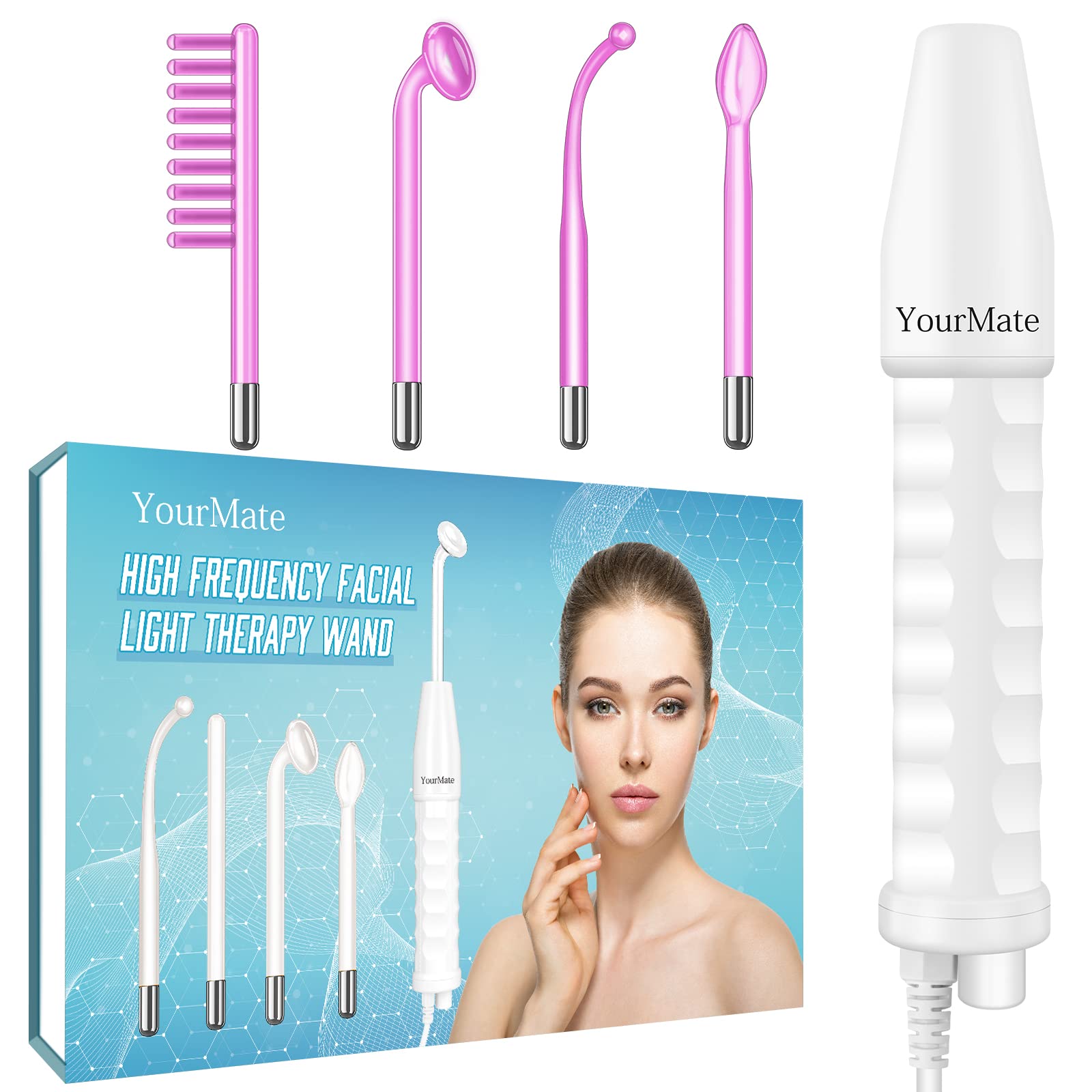 YourMate PhotoTherapy Device High Frequency Facial Wand Machine with ...