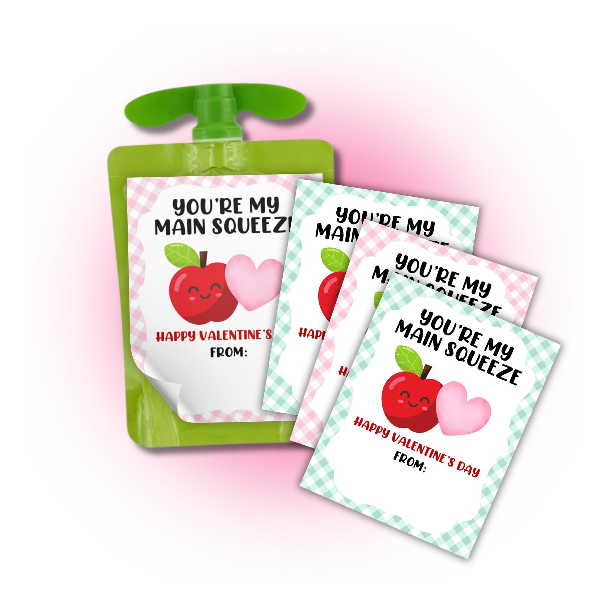 Youre My Main Squeeze Applesauce Pouch Valentine's Day Stickers 40pk 2 ...