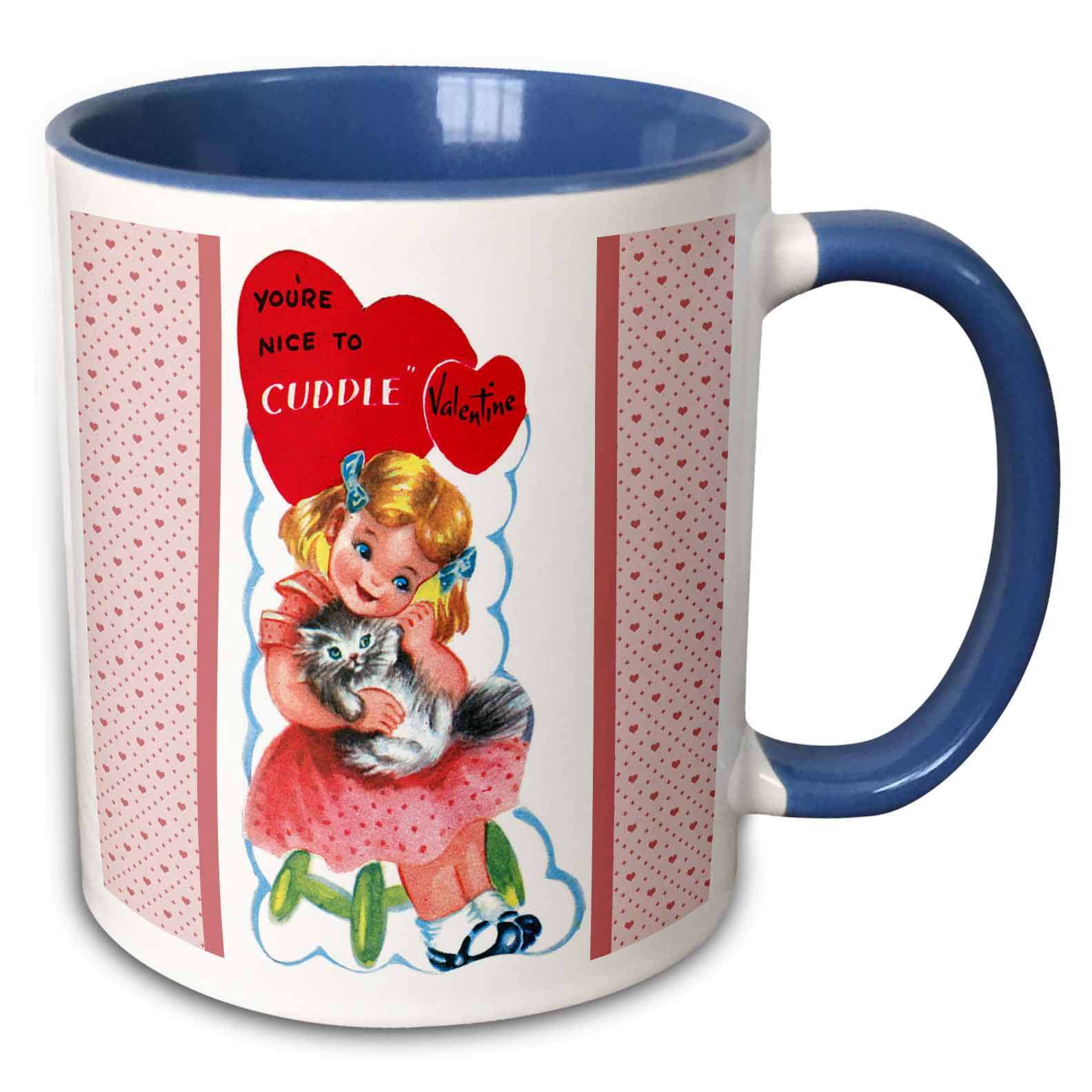 Youre Nice to Cuddle Cute Girl with Bows in her Hair Cuddling a Kitten ...