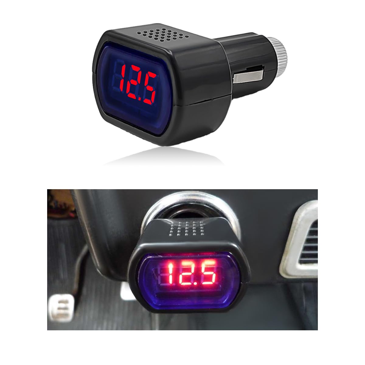 Yourkar Car LED Digital Voltmeter, DC 12V 24V Battery Voltage Digital ...