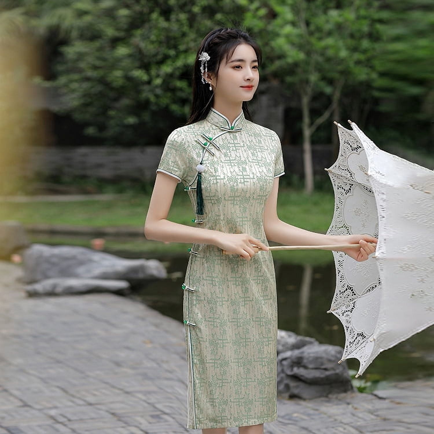 Yourqipao 2025 New Lace Chinese Traditional Cheongsam Middle Length ...