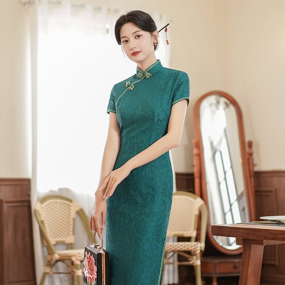 Yourqipao Summer Improved Cheongsam Lace Slim Retro Temperament ...